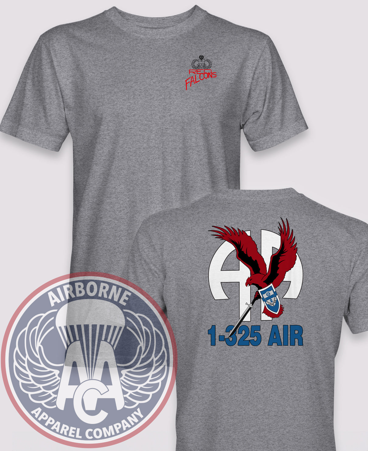 1 325 Red Falcons Reproduction T Shirt Airborne Apparel Co 1 325 Red Falcons Reproduction T Shirt Airborne Apparel Co