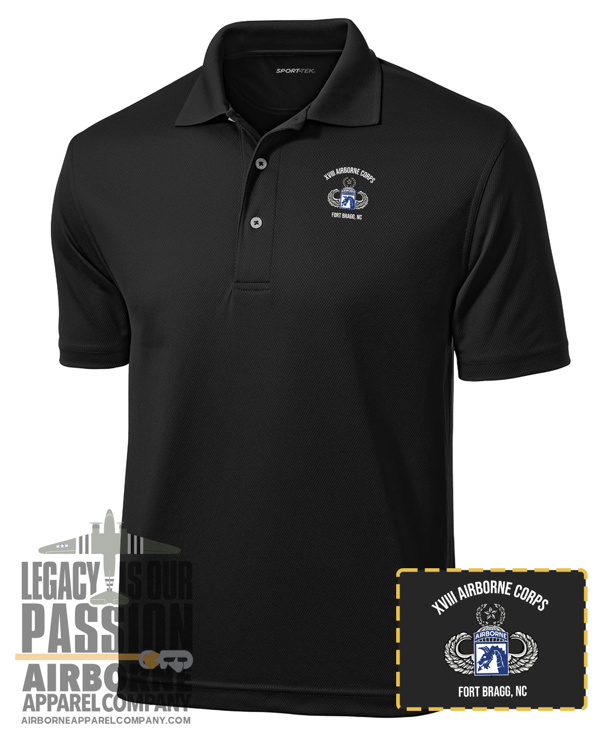 XVIII 18th Airborne Corps Dry-Fit Polo – Airborne Apparel Co.