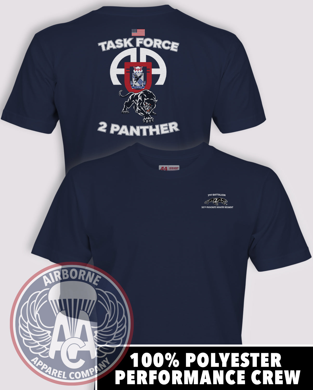 2/505 PIR Task Force 2 Panther GWOT-Era Dry-Fit Shirt – Airborne ...