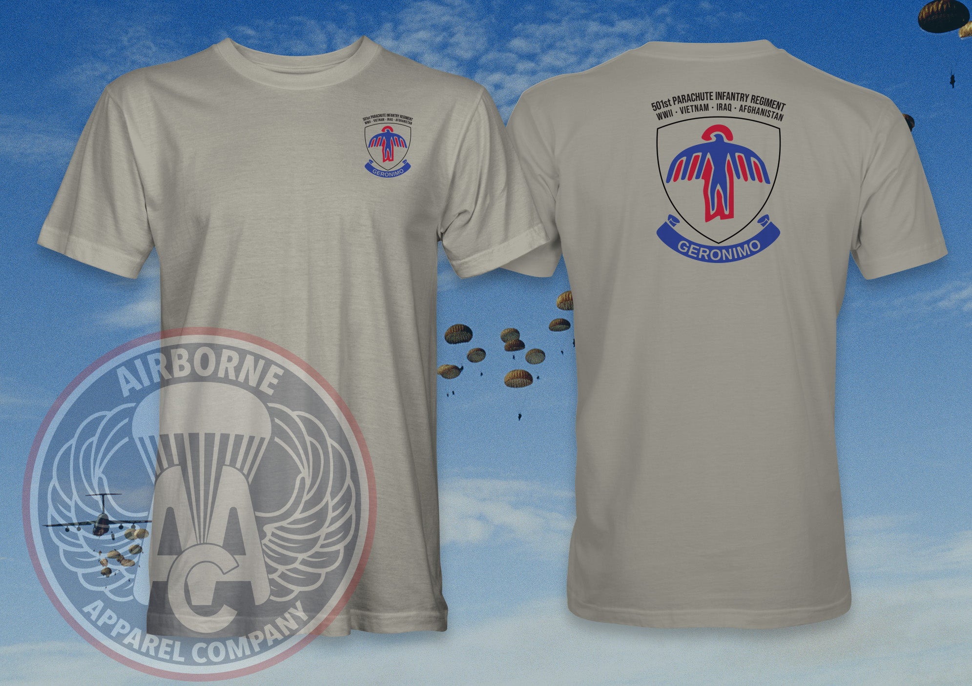 501st PIR Geronimo Campaign Tee – Airborne Apparel Co.