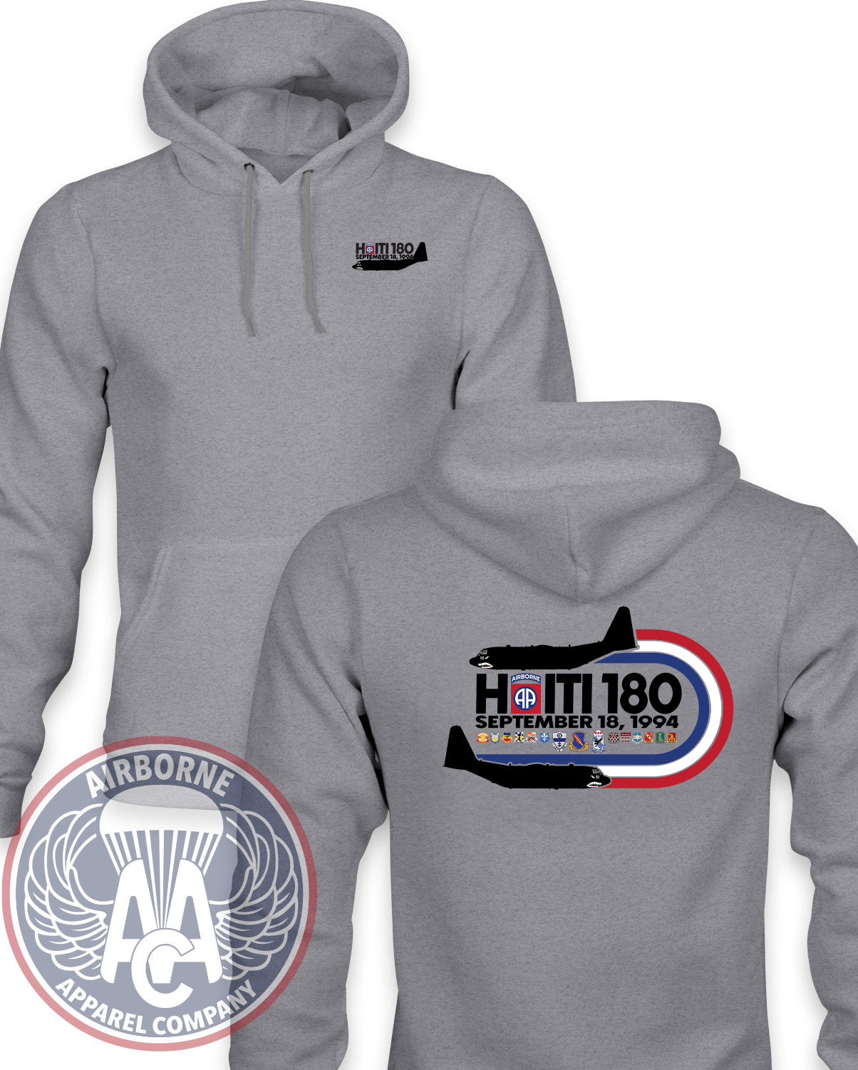 Haiti 180 Uphold Democracy Champion® HOODIE – Airborne Apparel Co.